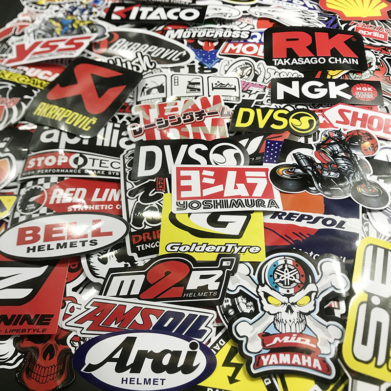 Lot Set of 120 Motorcycle Motocross Decals Stickers Pack Racing ATV UTV ...