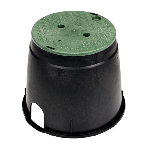 10 In. Round Valve Box And Cover, Black Box, Green Icv Cover | eBay
