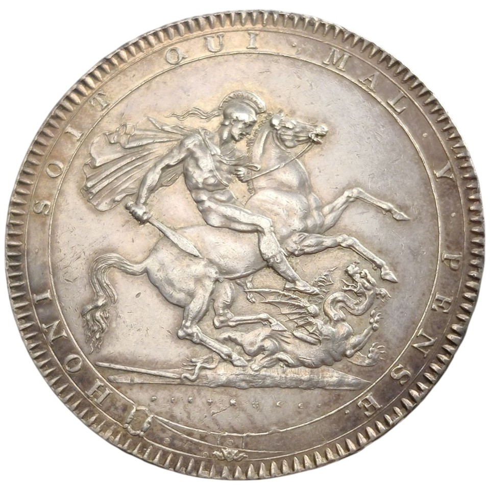 1818 Great Britain Crown LVIII George III Five Shilling Large Silver ...