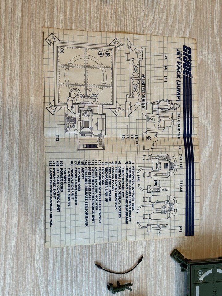 1982 GI Joe JET PACK (JUMP) Launch Pad w/ BLUEPRINT AGAH | eBay
