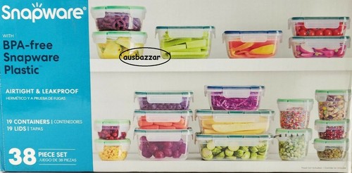 Snapware 38-Piece BPA-Free Plastic Food Storage Set Made In USA Free ...