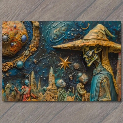 POSTCARD Alien God Civilization Religious Deity Ceremony Sacred Ritual ...