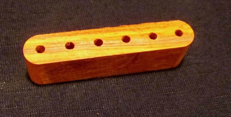 Electric Guitar String Ferrule Tone Block, Ferrule Block - Solid Padauk ...