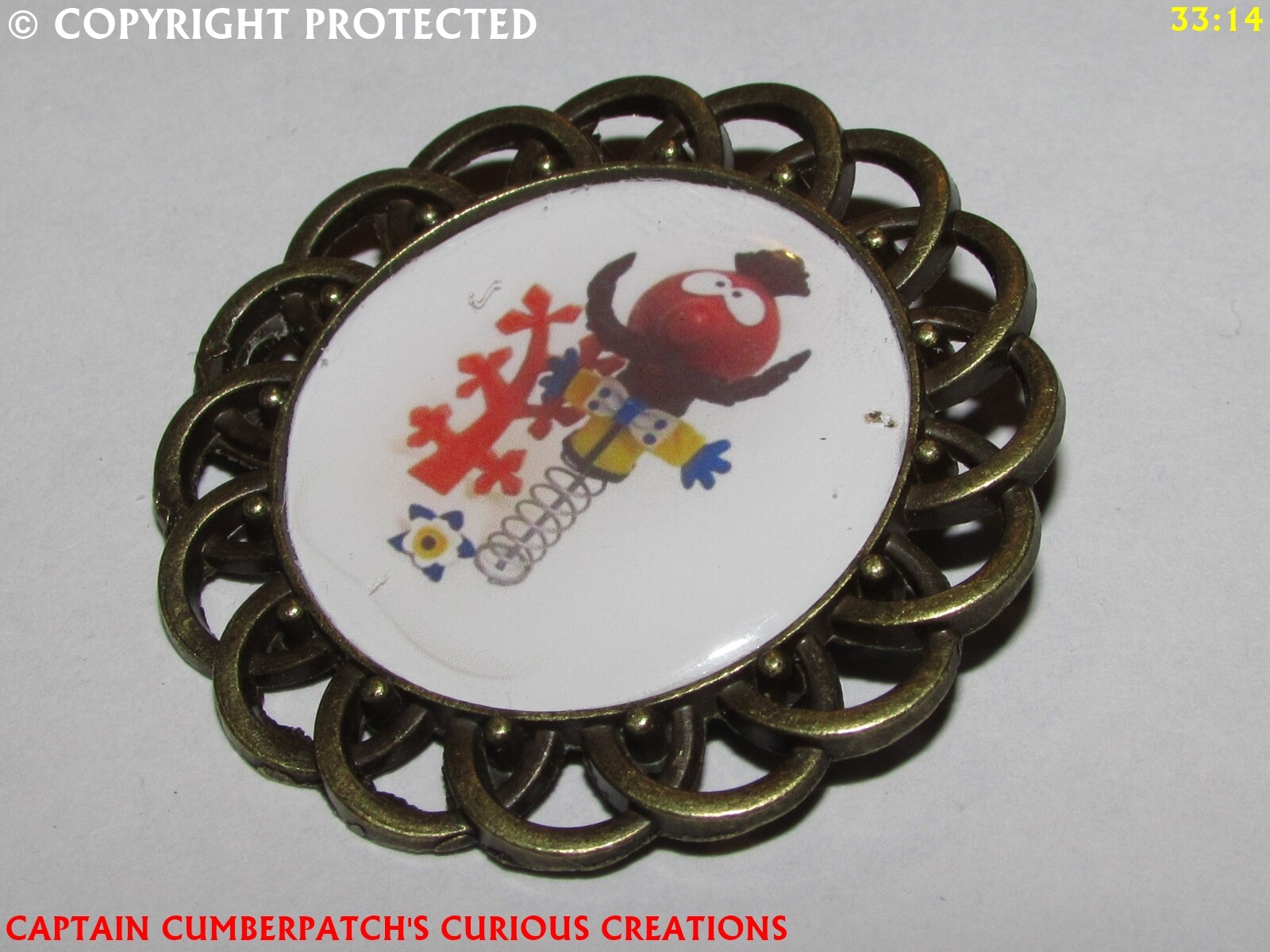 steampunk brooch badge pin cartoon Zebedee Magic roundabout childrens ...