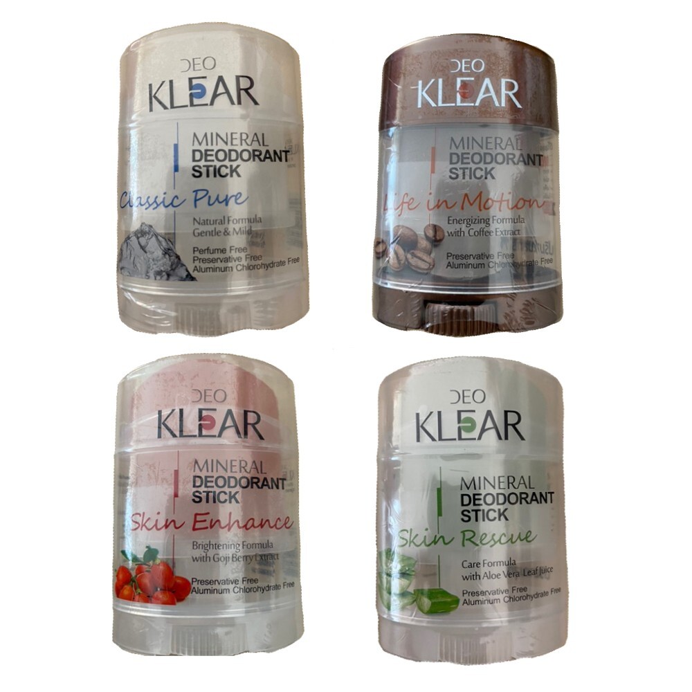 DEO KLEAR Mineral Deodorant Odor Control Alum Stick Stone Roll On 70g ...