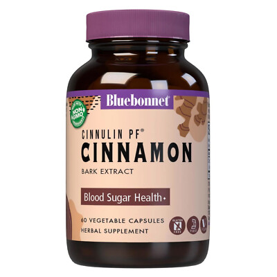 Bluebonnet Cinnulin Pf Cinnamon Bark Extract 60 Veg Capsule, Blood ...