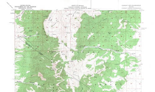 Currant Mtn. Quadrangle Nevada 1957 Topo Map Vintage USGS 15 Minute ...