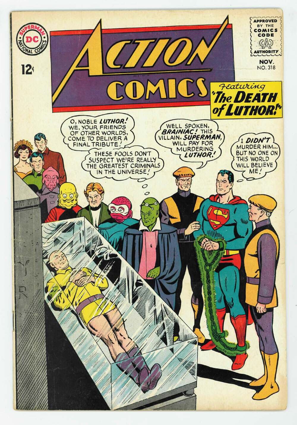 ACTION COMICS #318 4.0 DEATH OF LEX LUTHOR CURT SWAN COVER OW PGS 1964 ...