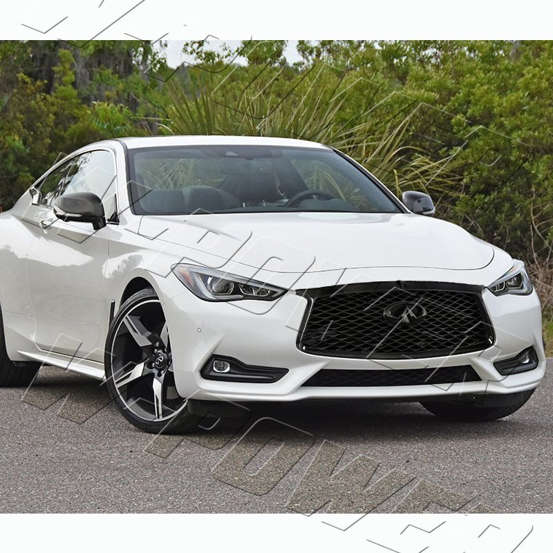 Carbon Fiber For 2017-2022 Infiniti Q60 Front Grille Grill Trim Overlay ...