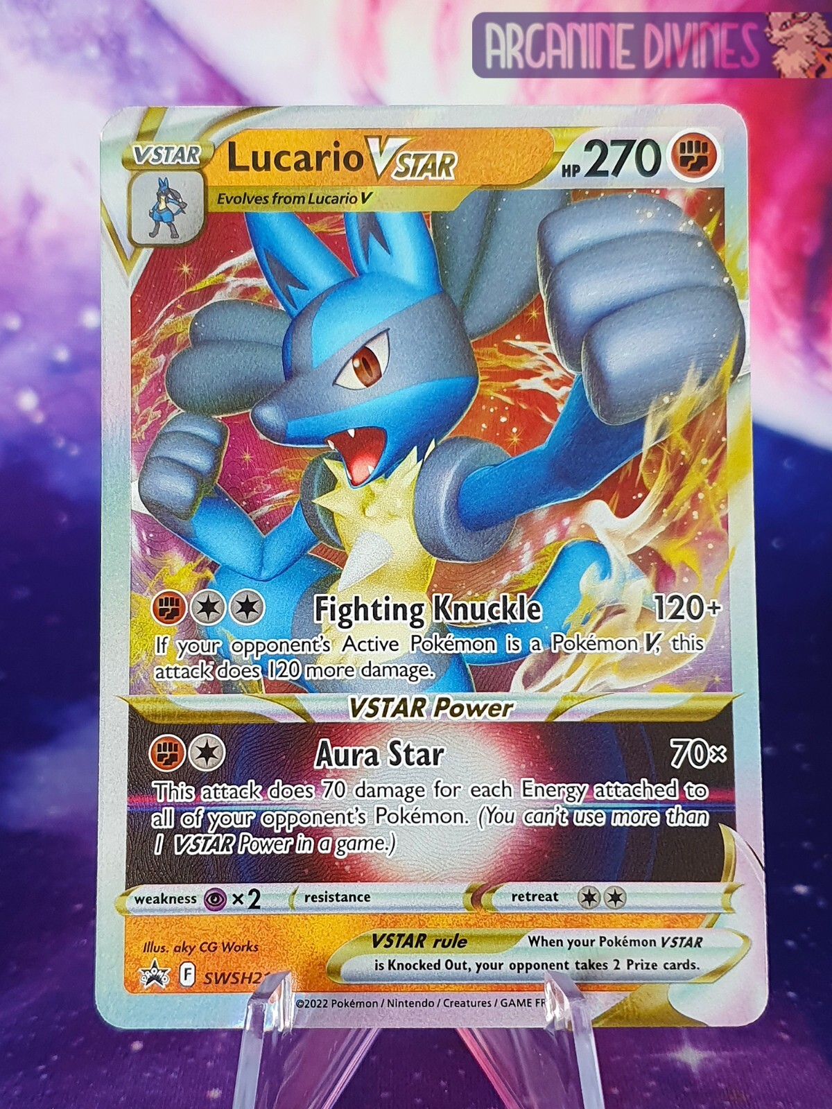 Pokémon TCG Lucario Vstar Sword & Shield Swsh214 Holo Promo for sale ...