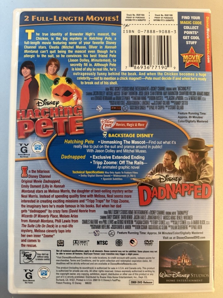 Disney Hatching Pete & Dadnapped Double Feature DVD LIKE NEW Disney ...