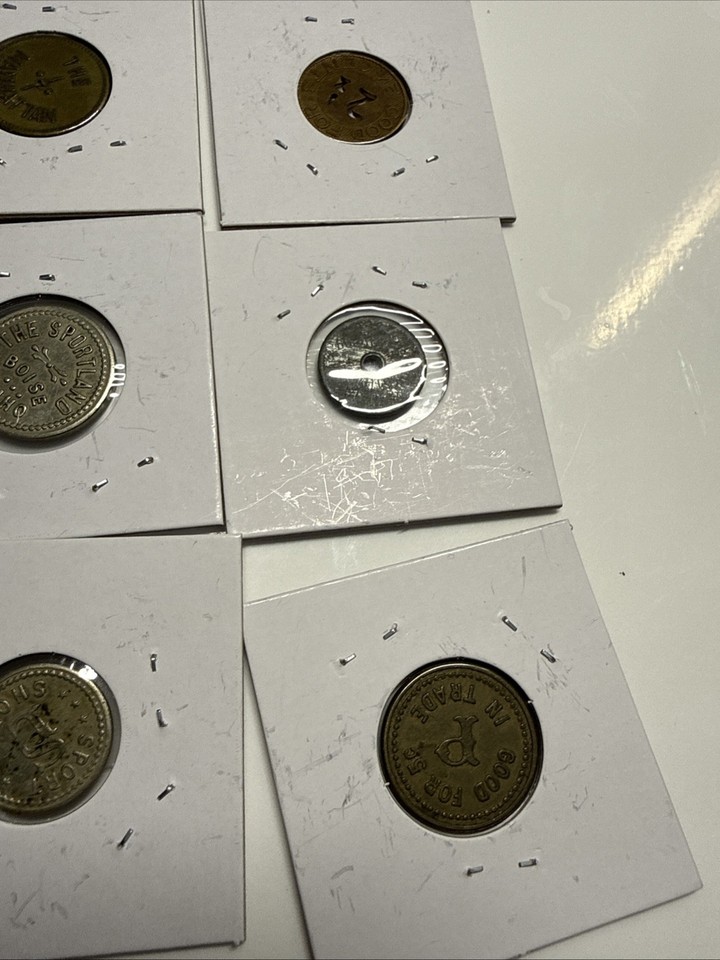 12 Vintage Assorted Lot of Assorted Trade Tokens. The Manhattan Sport ...