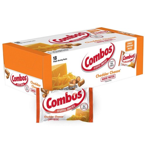 COMBOS Cheddar Cheese and Pretzels Snack Bags 1.8 Ounce, Pack of 18 ...