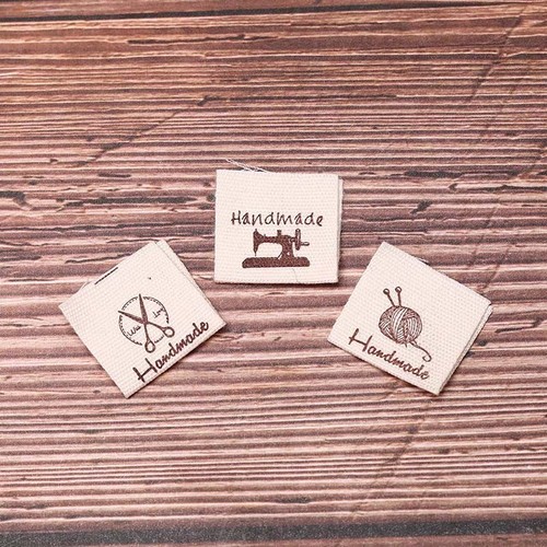 50pcs Handmade labels tags fabric making sewing crafts for clothes bags ...