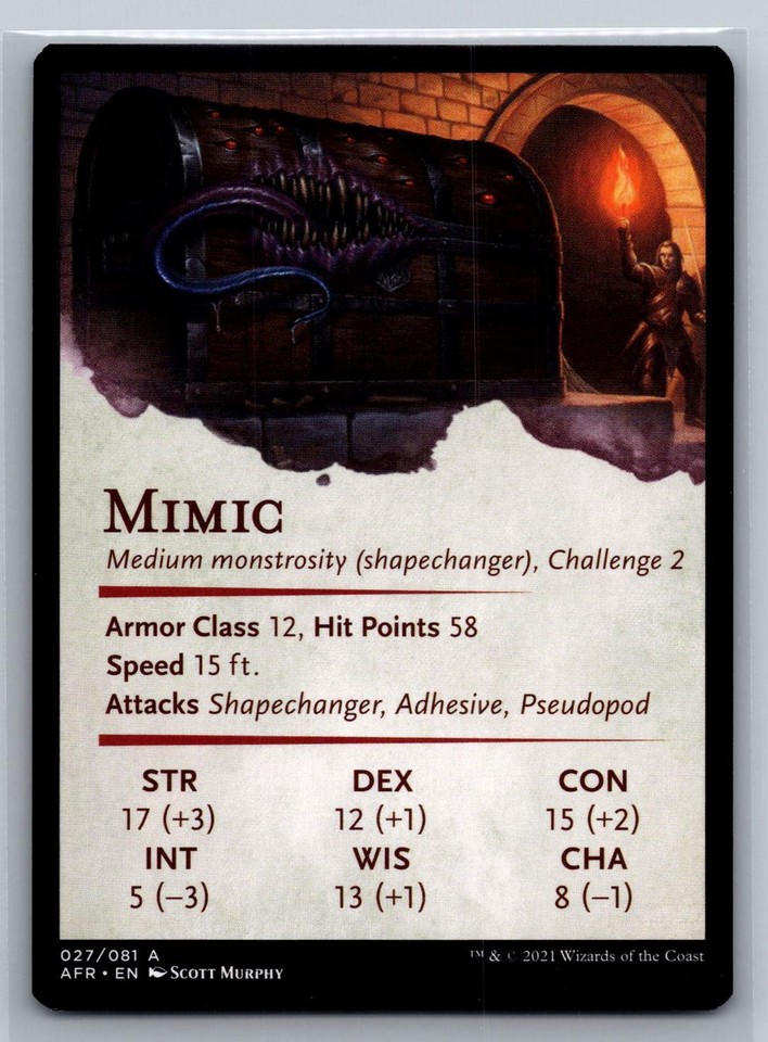 MTG Art Series: Adventures in the Forgotten Realms #27 Mimic Art Card ...