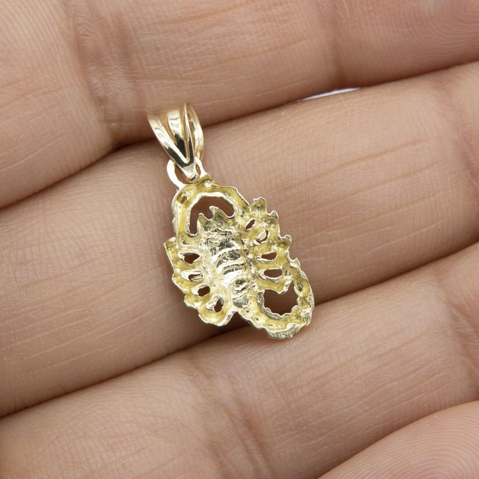 1" Diamond Cut Scorpio Pendant Real 10K Solid Yellow Gold | eBay