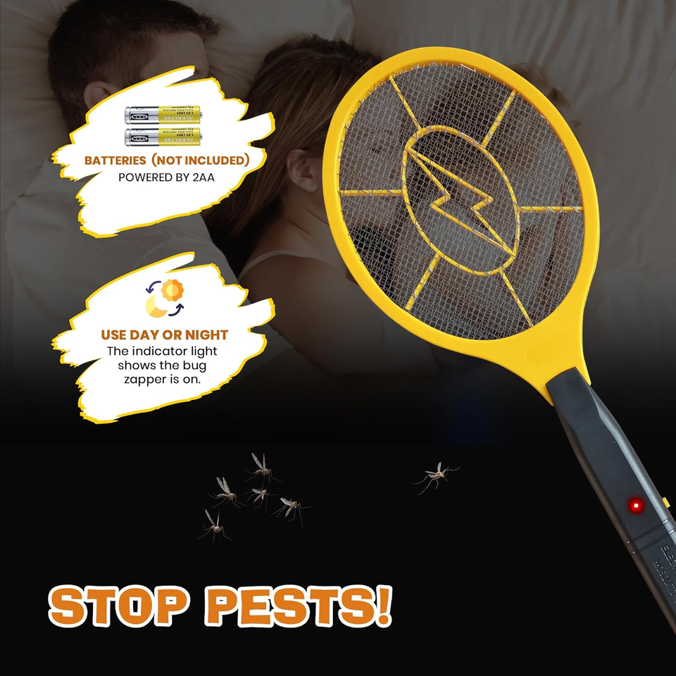 Electric Fly Swatter, Bug Zapper, Battery Operated Pest Control Racket ...