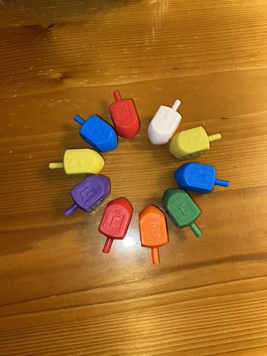 Judaica Mega Mall Multicolored Hannukah Dreidels 10PC Spinning Top ...