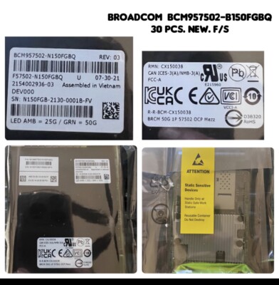 Broadcom BCM97502-N150FGBQ Thor B2 1x50G QSFP28 SH OCP3 FB **BRAND NEW ...