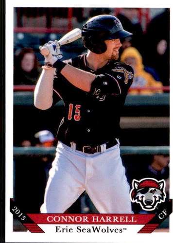 2015 Erie SeaWolves Grandstand #12 Connor Harrell Houston Texas TX ...