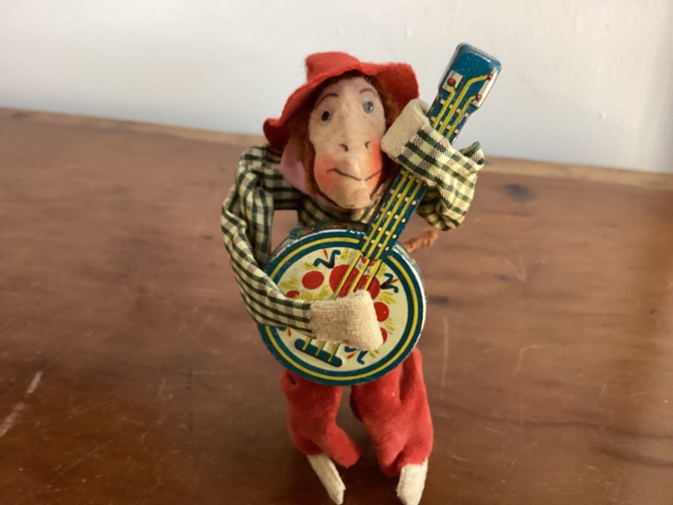 Vintage TOYLAND Banjo Player Monkey Wind-Up w/BOX 1950s (NICE!) | eBay