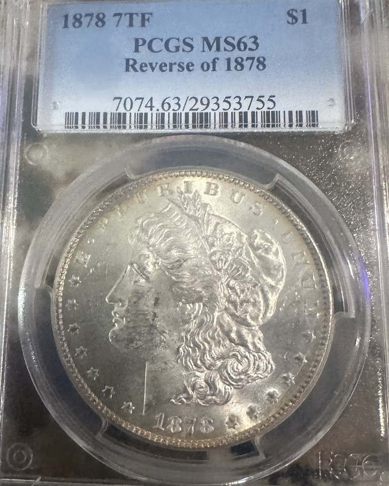 1878 7TF PCGS MS63 Reverse 1878 Morgan Silver Dollar Amazing Toning NO ...