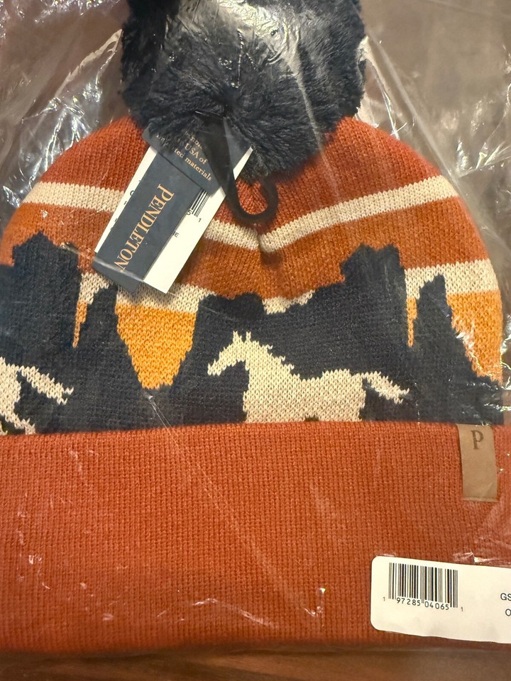 NEW Pendleton Retro Scene Beanie Winter Hat Horse Scene One Size NWT | eBay