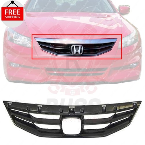 New Front Grille Matte-Black Fits 2011-2012 Honda Accord Coupe 2-Door ...