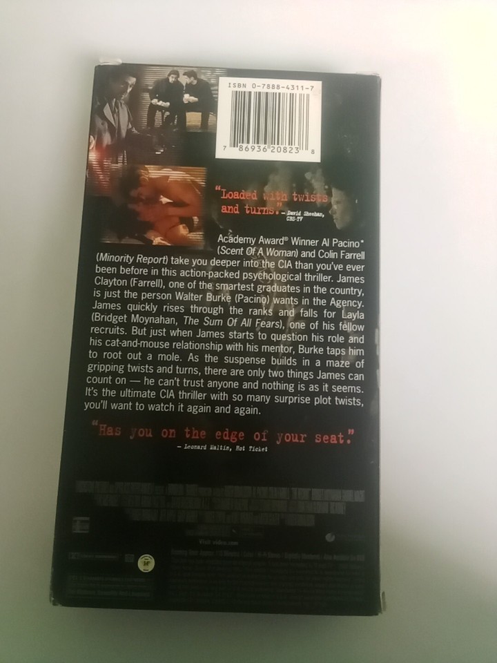 The Recruit (VHS, 2003) Al Pacino Colin Farrell CIA Thriller ...