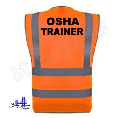 OSHA Trainer Hi-Visibility Safety Vest Black Design 2" Strips W/Pockets ...