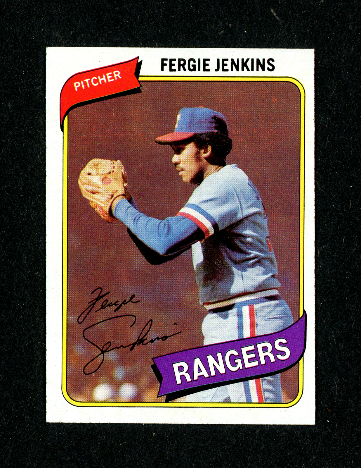 1980 Topps Fergie Jenkins Texas Rangers Baseball Card #390 Near Mint ...