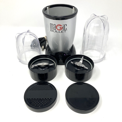 Magic Bullet Model MB1001B Blender Motor Base Blades Cups Lids Silver ...