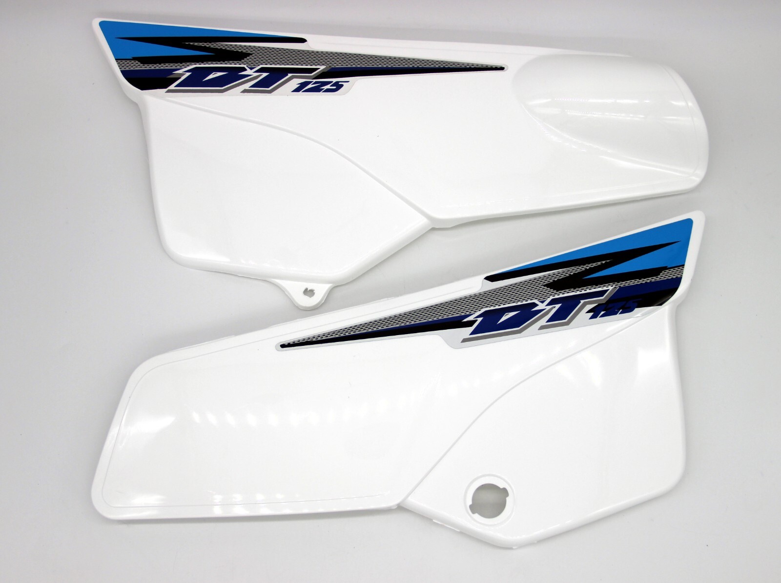fits Yamaha DT125 White Side Panels Set Stickers Blue Black | eBay