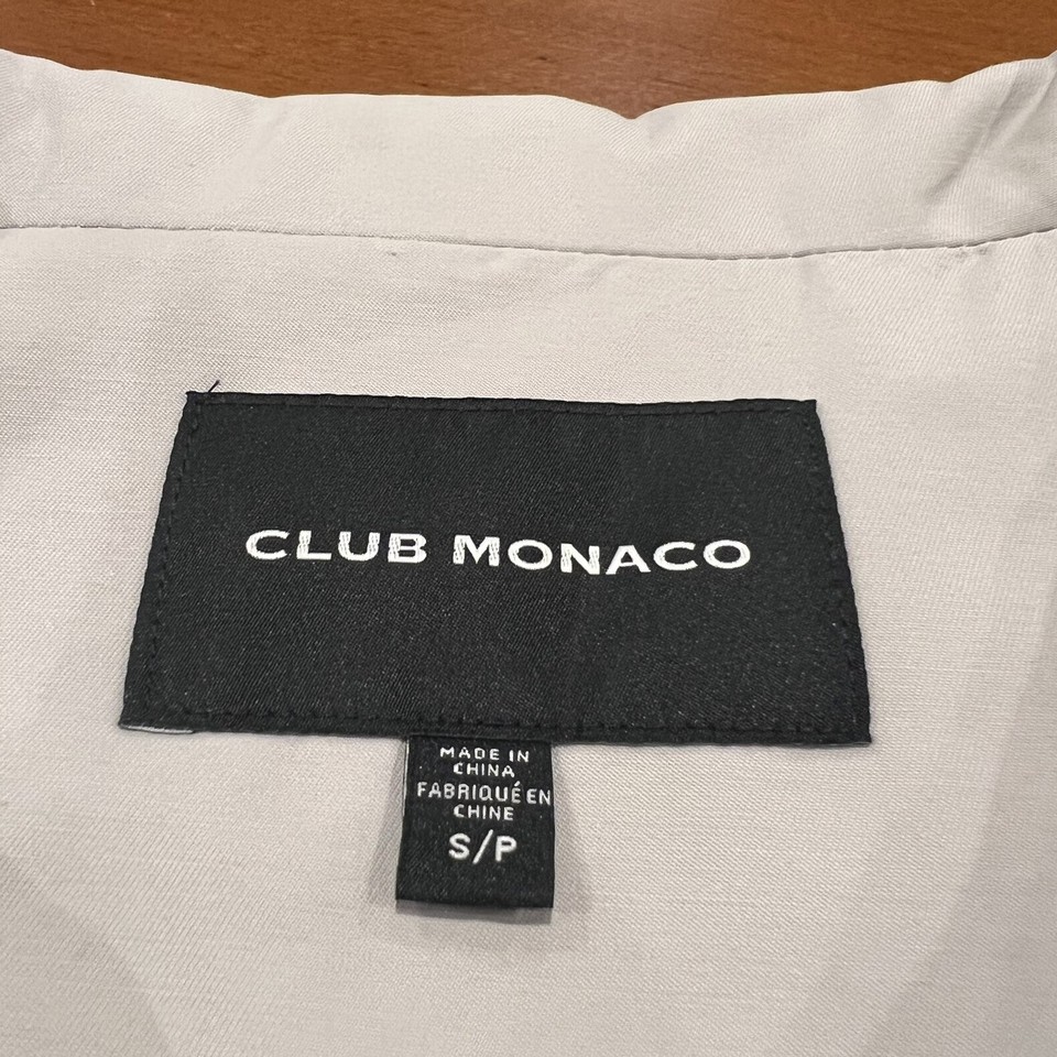 Club Monaco Lightweight Funnel Mac Coat Grayish/Khaki Small Snap Front ...