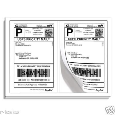 200 Half Sheet Self Adhesive Shipping Labels 8.5 X 5.5 Laser USPS ...