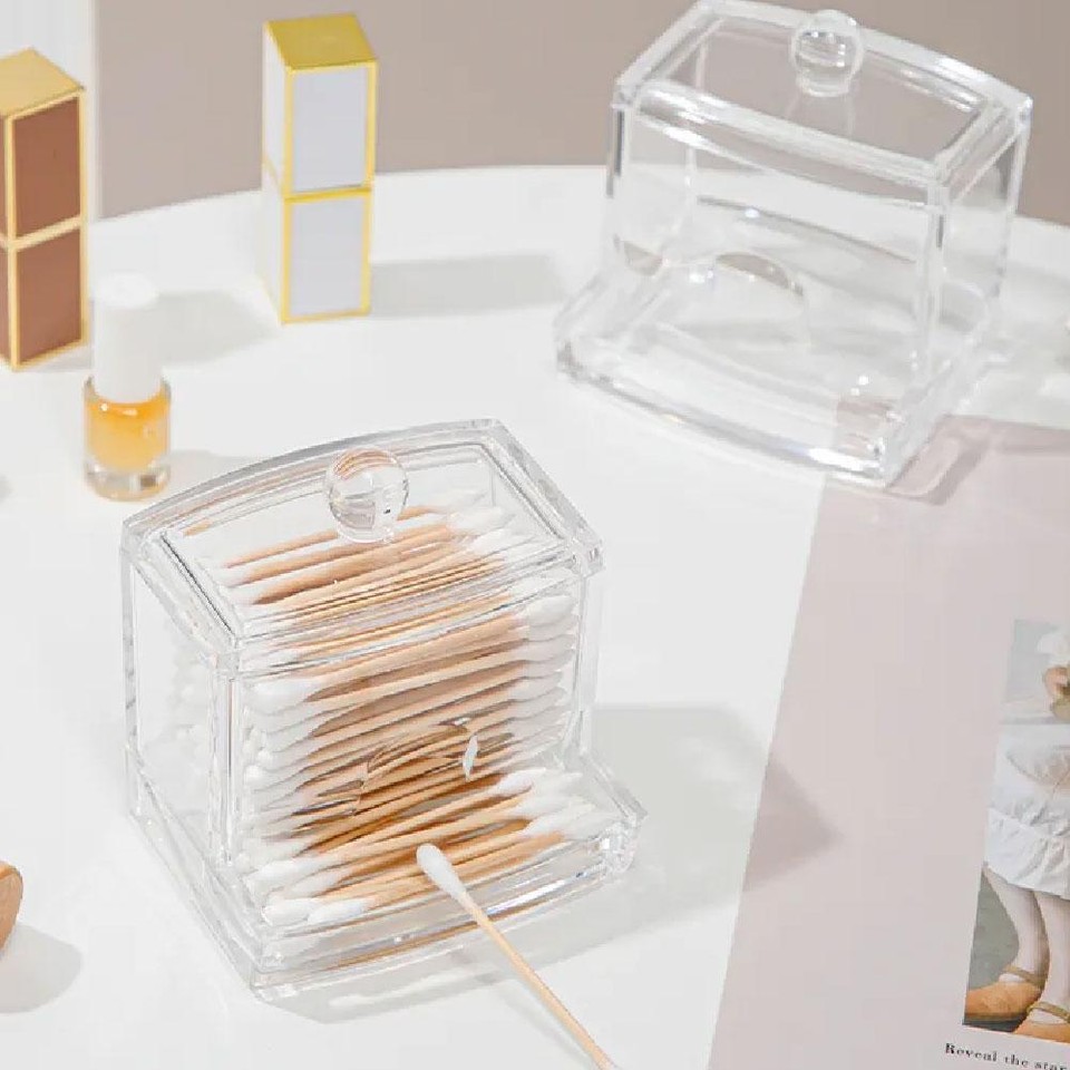 Cotton Swab Holder Q-Tip Dispenser Plastic Cotton Swab Box Anti ...