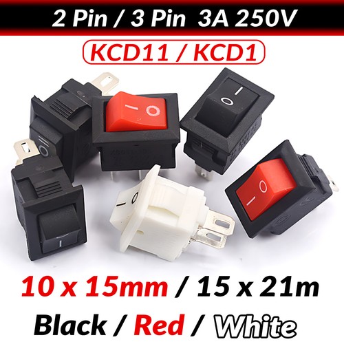 Small Mini On/Off Rocker Switch Rectangle SPST 10x15mm 2/3 Position 2/3 ...