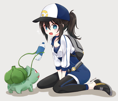 Anime girls pokmon pokemon go trainers long hair Play Gaming Mat Desk ...