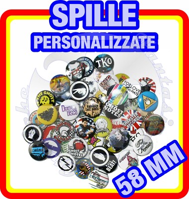 SPILLE DA 58mm SPILLA SPILLETTE PINS PERSONALIZZATE CON IL TUO LOGO PIN ...
