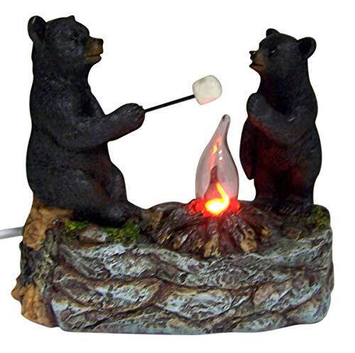 Black Bears Around a Campfire Table Top Night Light Lamp, 5 1/2 Inch | eBay