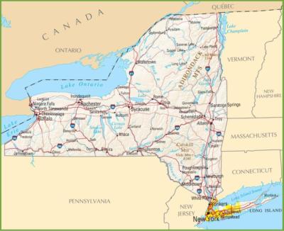 NEW YORK STATE ROAD MAP GLOSSY POSTER PICTURE PHOTO PRINT nyc city ...
