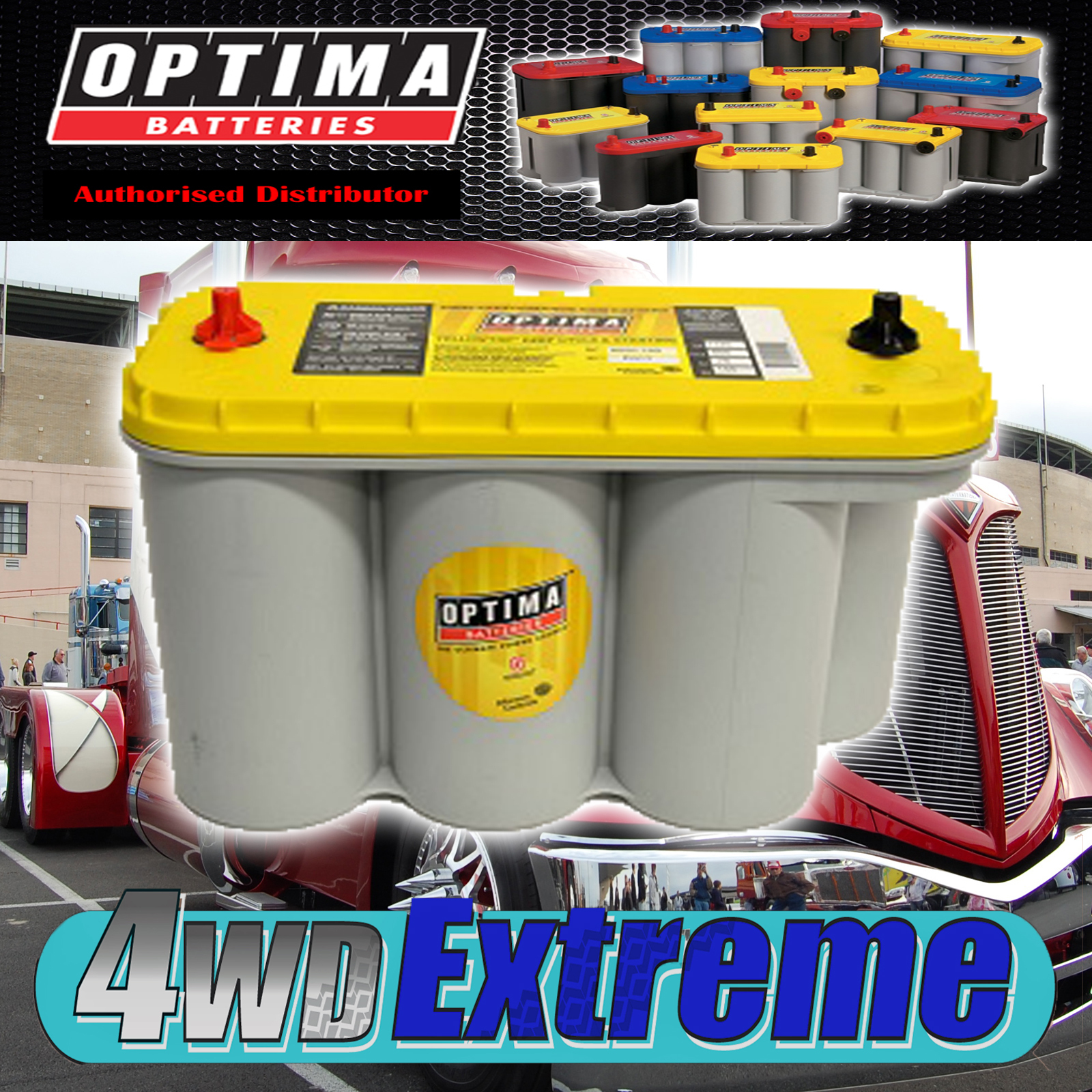 OPTIMA YELLOW TOP D31T BATTERY 12 VOLT AGM 900CCA DEEP CYCLE TRUCK ...