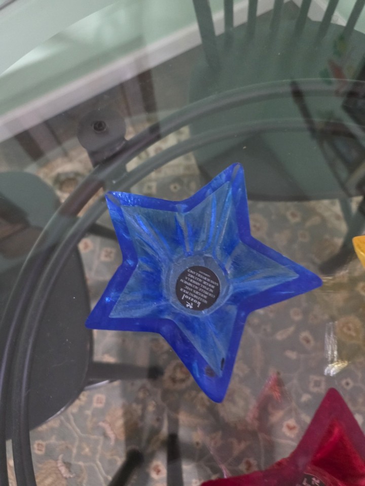 Koziol Germany Star Shaped Acrylic Candle Votives Set of 3 BLUE RED ...