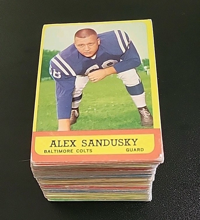 1963 Topps Football Card Starter - 105 Different FB Cards - Over 60% of ...