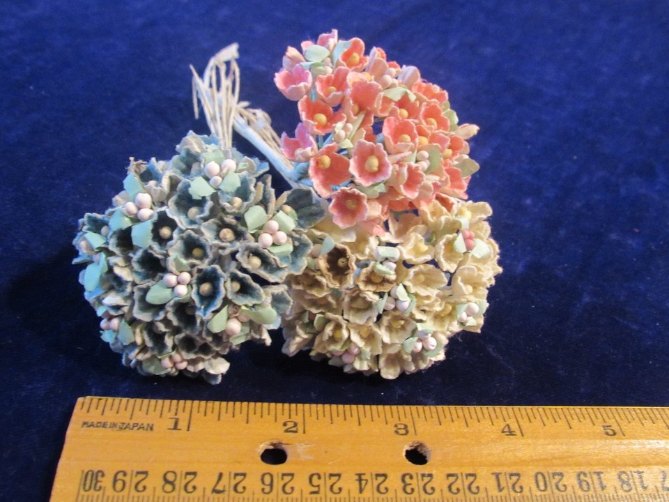Vintage Forget Me Not Flower Lot Collection Blue Pink Yellow Millinery ...
