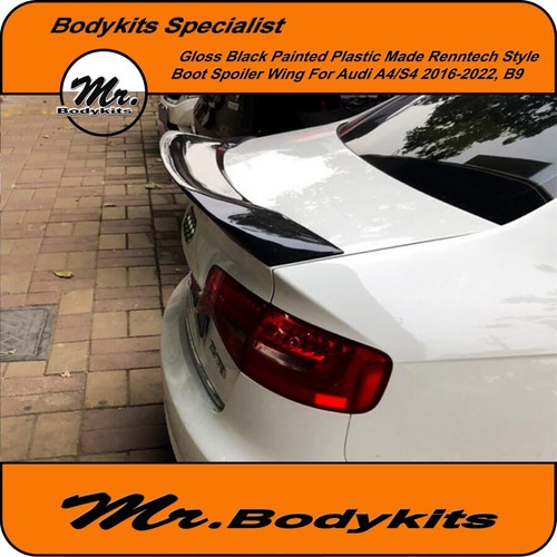 Gloss Black Painted Renntech Rear Spoiler Wing For Audi A4/S4 2016-2022 ...