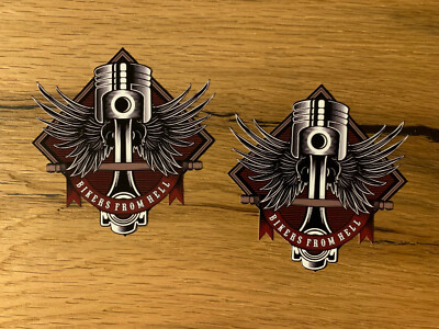 2x BIKER Aufkleber Sticker Motorrad Tank Chopper Club Custom Rocker ...