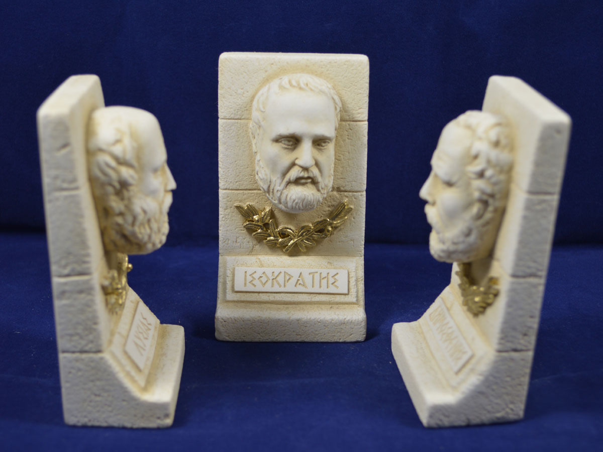 Lysias Isocrates Demosthenes sculpture ancient Greek orators set | eBay