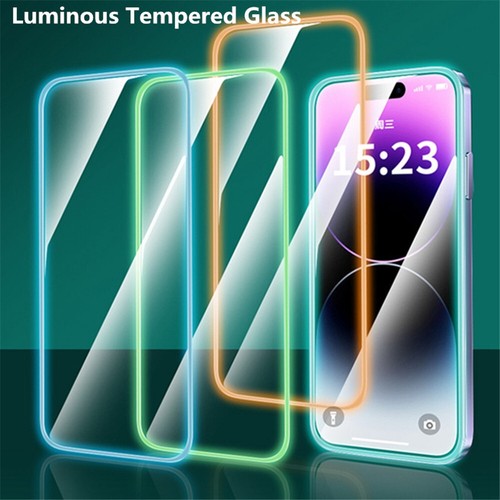 Tempered Glass For iphone 15 14 13 11 12 7 XS XR Luminous Phone ...