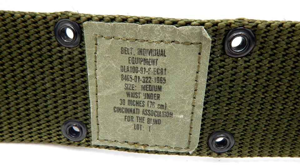 Vtg Military Alice Clip Pistol Web Belt Militaria 70's Era Medium Size ...